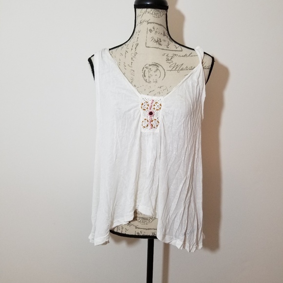 Free People | Tops | Nwt Free People White Tank Top Cross Back | Poshmark